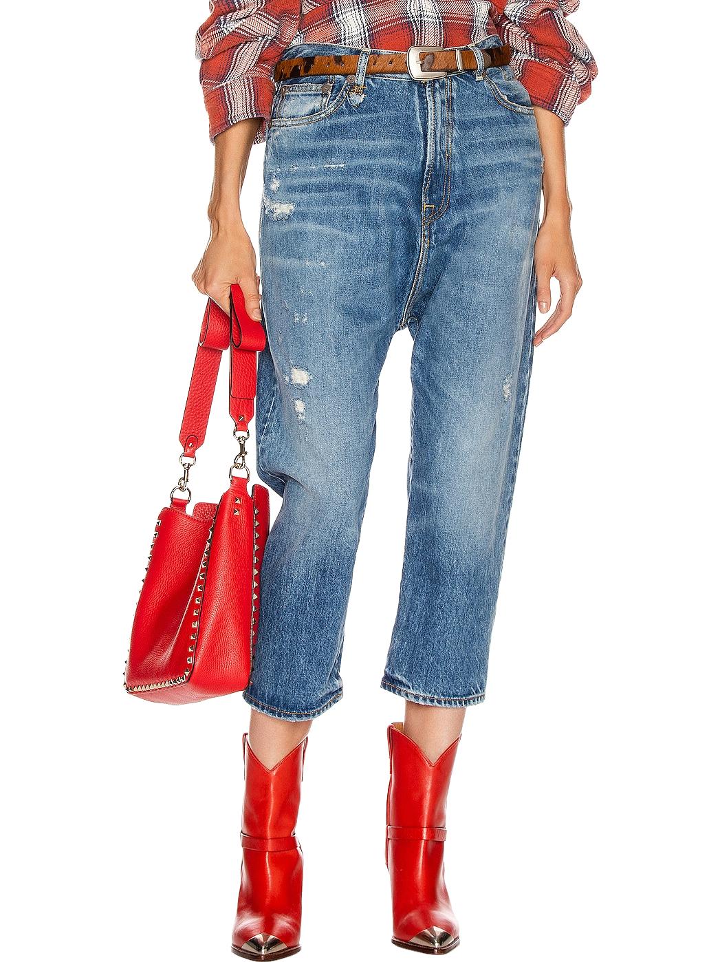R13 Tailored Drop Slim Crop Leg Denim